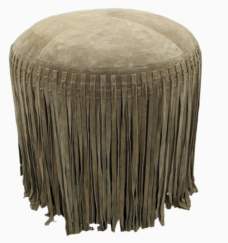 Suede Pouf w/ Fringe – MixElements